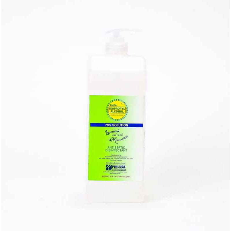 RHEA Isopropyl Alcohol 70% With Moisturizer Pump 1 Liter 4Ca | Shopee ...