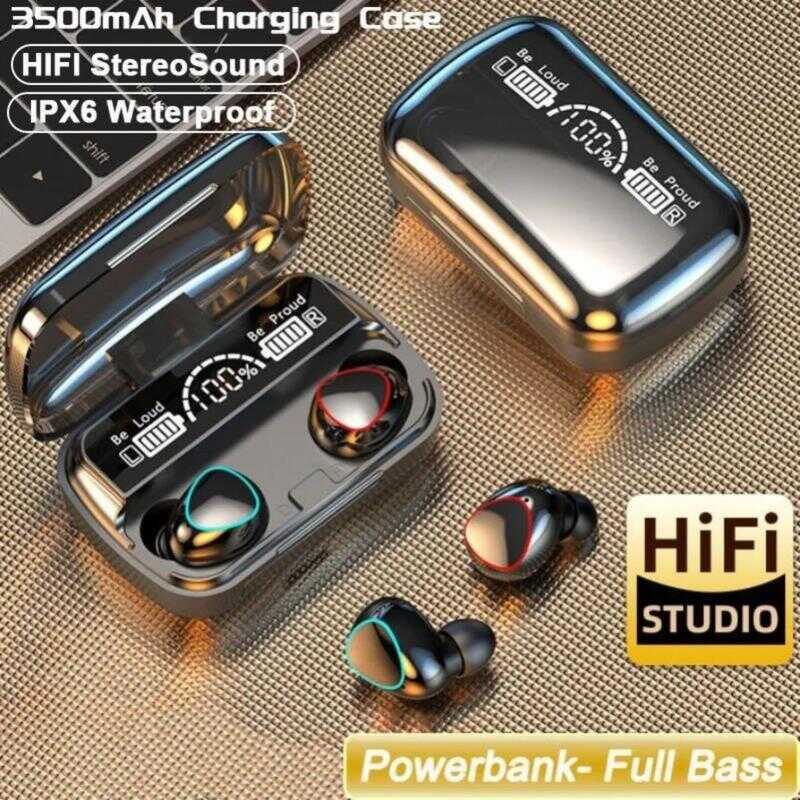 M10 TWS Bluetooth Headphone&power bank 2in1 Earphone 5.3 with Mic ...