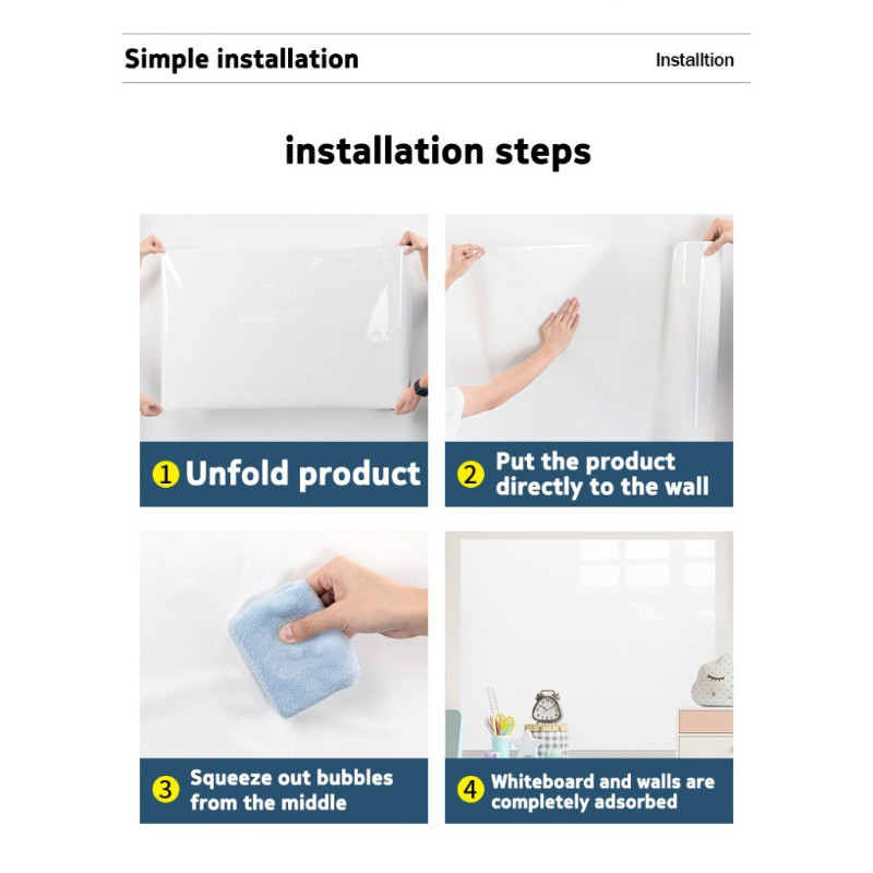 Safe Static Drawing Wall! No Glue, No Damage, Removable Whiteboard ...