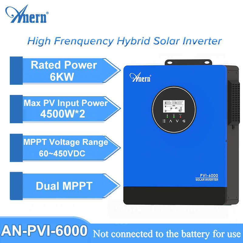 Anern 6Kw/10Kw Solar For Motor Pump Hybrid Off Grid With Dual MPPT Anti ...