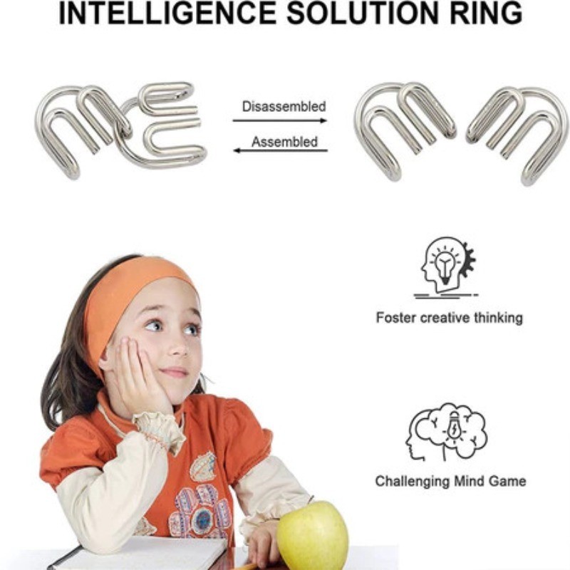 Metal Montessori Puzzle Wire IQ Mind Brain Teaser Puzzles for Children ...