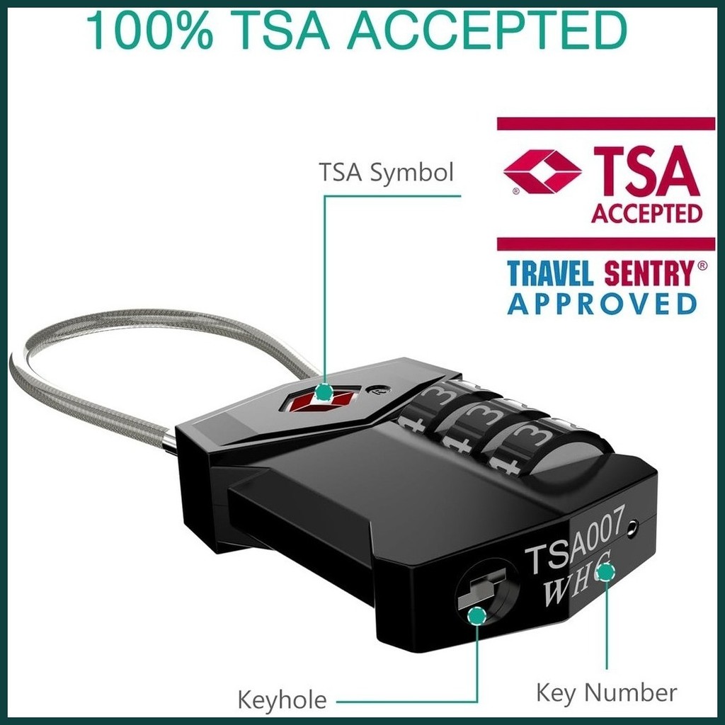 ∷ — 3 Digit Metal MINI Lock With TSA Travel Luggage Padlock for Bag ...