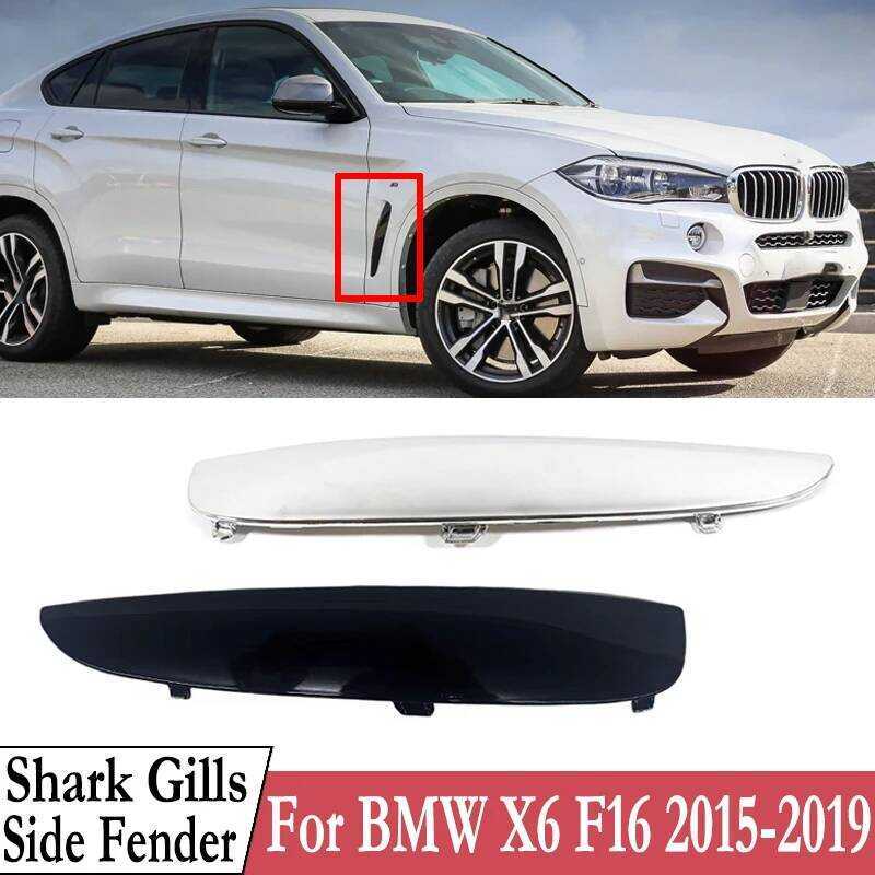 For X6 F16 2015-2019 Sier Black Car Front Door Fender Side Trim Vent ...