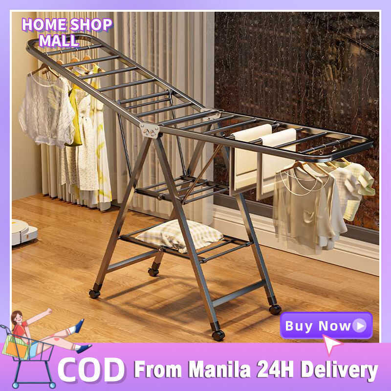 Foldable Clothes Drying Rack Hanging Sampayan Ng Damit Heavy Duty ...
