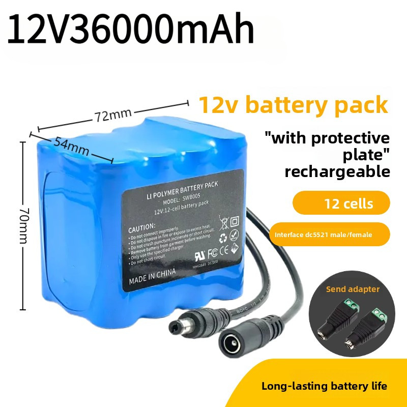【COD】12V 50Ah 18650 Lithium Battery Pack 3S6P Rechargeable Battery Pack ...