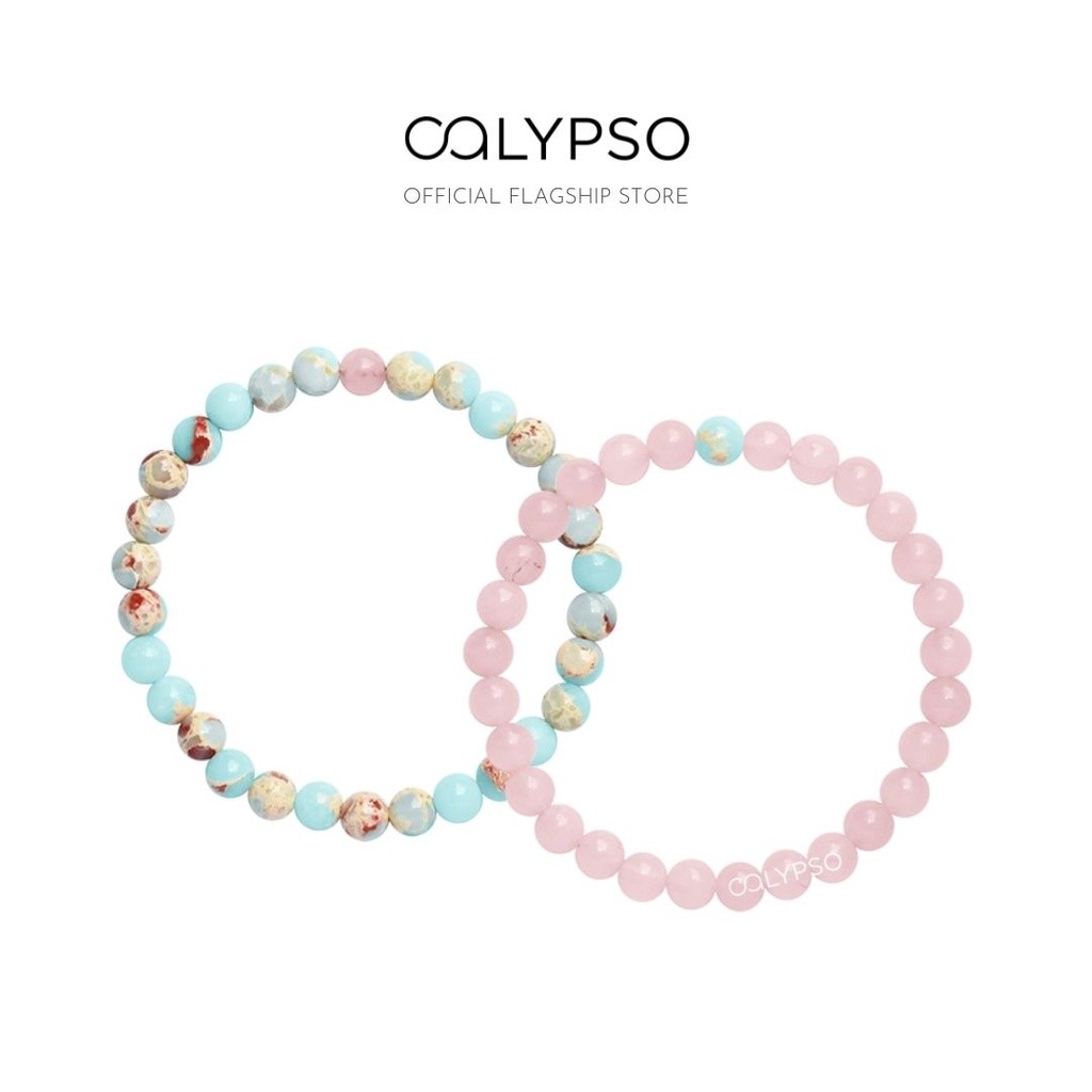 CALYPSO Distance Bracelets Spring with Snakeskin Jasper and Rose Quartz ...