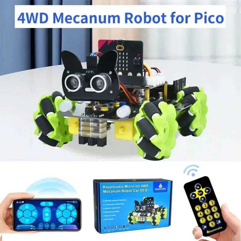 Keyestudio 4Wd Mecanum Robot Car Kit Micro:Bit V2 STEM Toy With Python ...