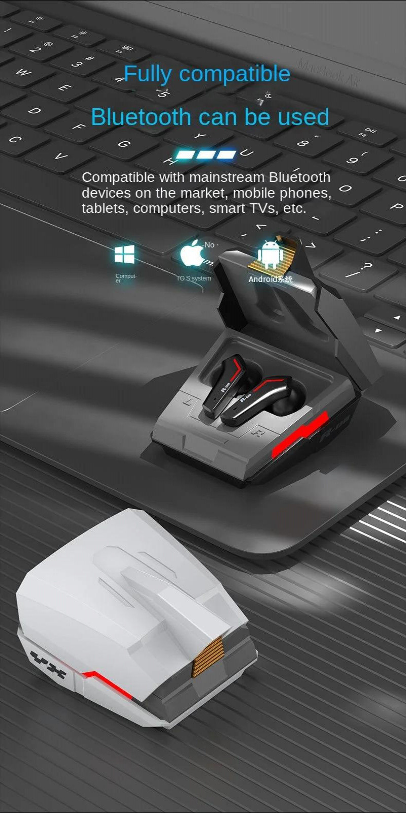 New Cross-border R08 Game Low Latency Headset Long Life and Large Power ...