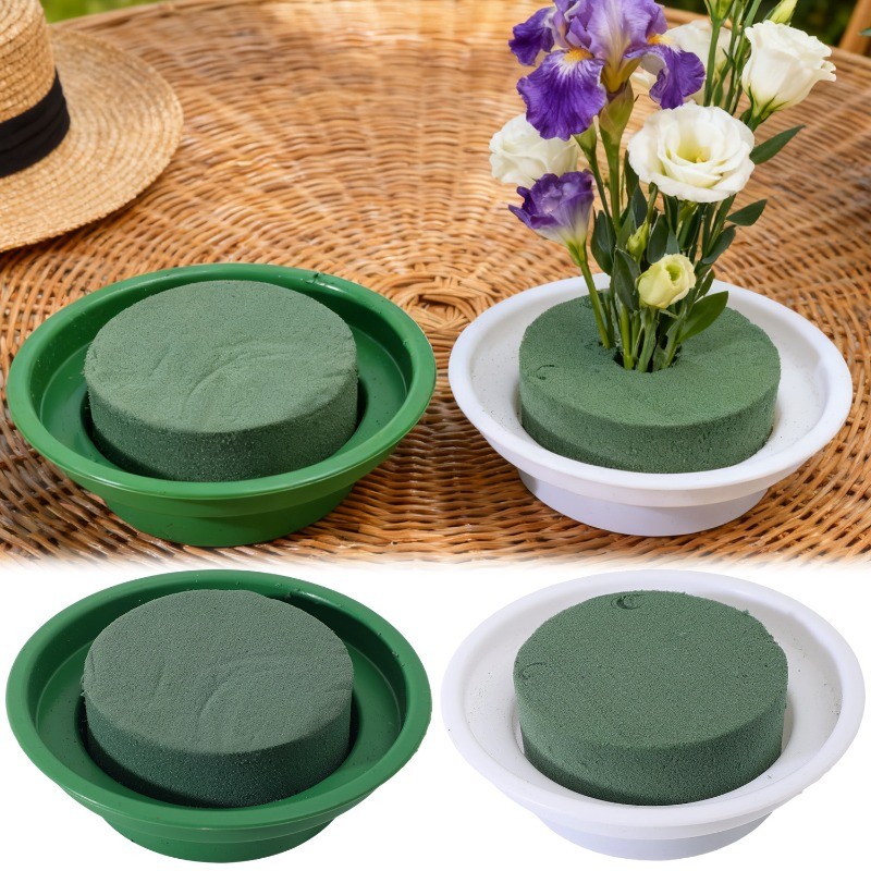 1/3/5Pcs Round Floral Foam Mud - Cage Absorbent Wet Dry Flower ...