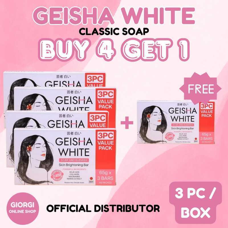 GEISHA WHITE Classic Soap 3 Pc - 1 Box | Scar And Blemish BUY 4 GET ...