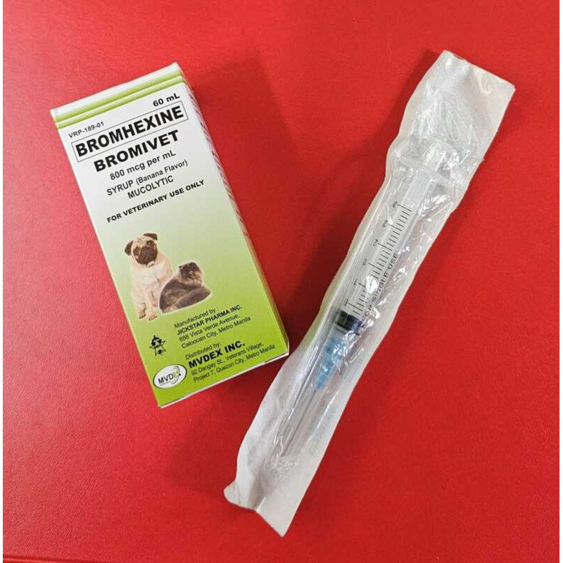 Bromivet Bromhexine Mucolytic Syrup For Pets 60Ml With Free Syringe ...