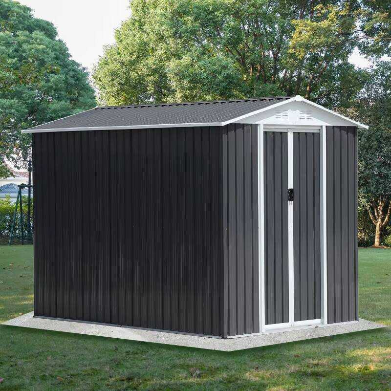 No Tools Needed Outdoor Resin Storage Shed Easy Snap Together Assembly ...