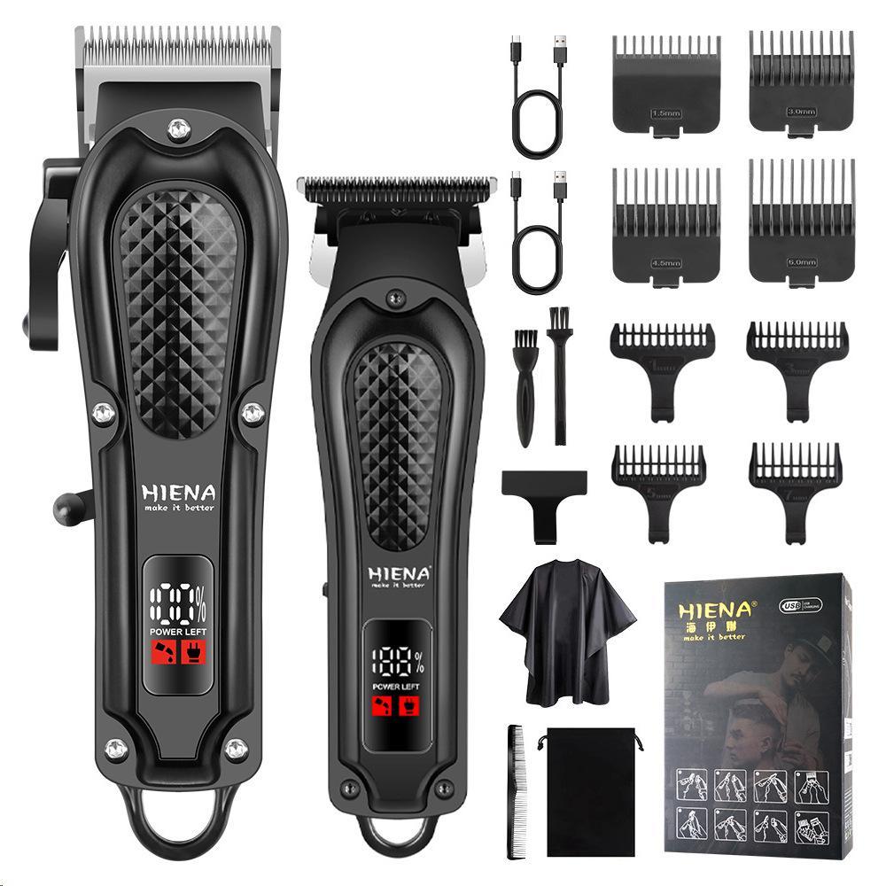HIENA Professional Hair Clipper Set LCD Display Electric Hair Trimmer ...