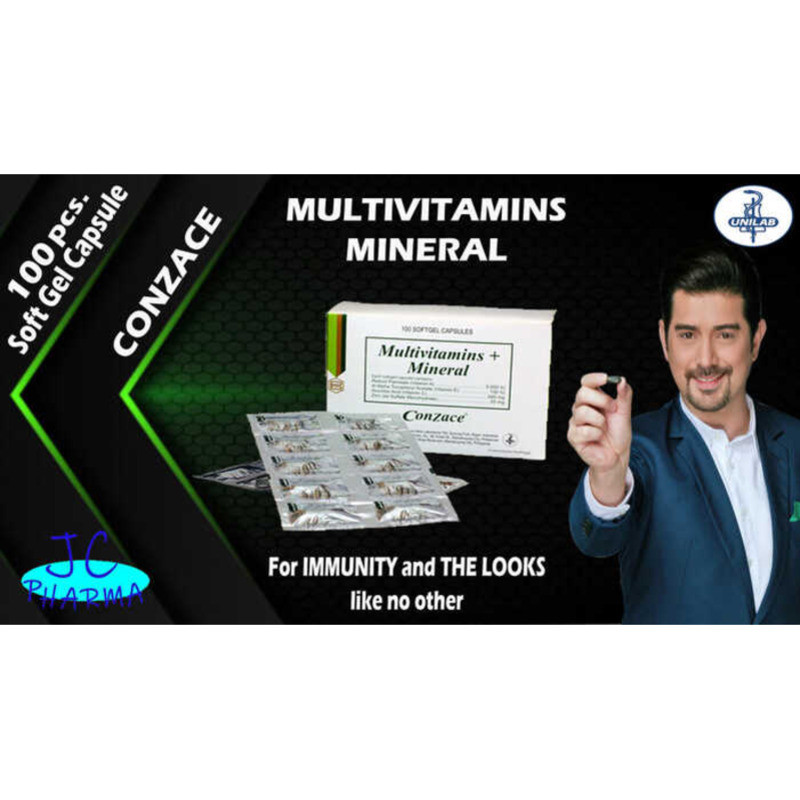 AUTHENTIC MULTIVITAMINS MINERAL CONZACE - 1 BOX 100 CAPSULES 4C0 3 ...