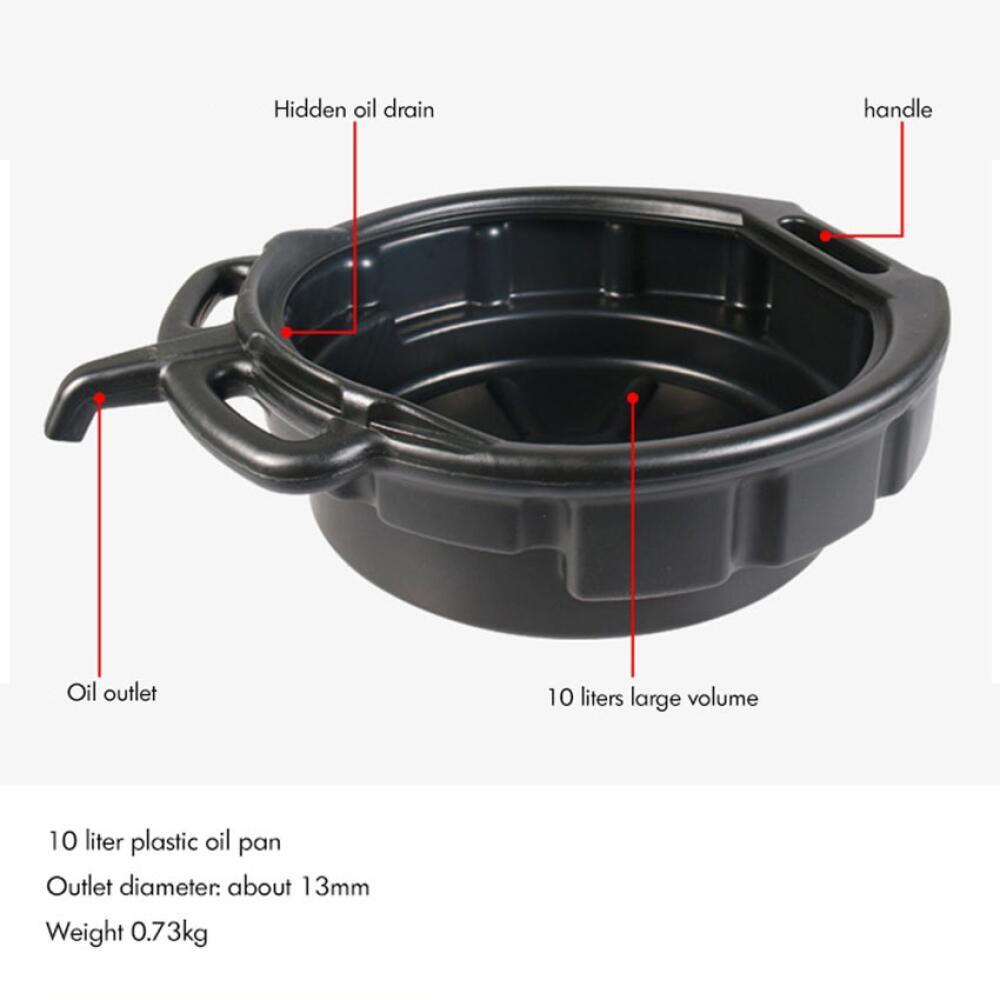 Motor Oil Drip Catcher Pan Oil Drain Pan 10L Black Plastic Anti ...