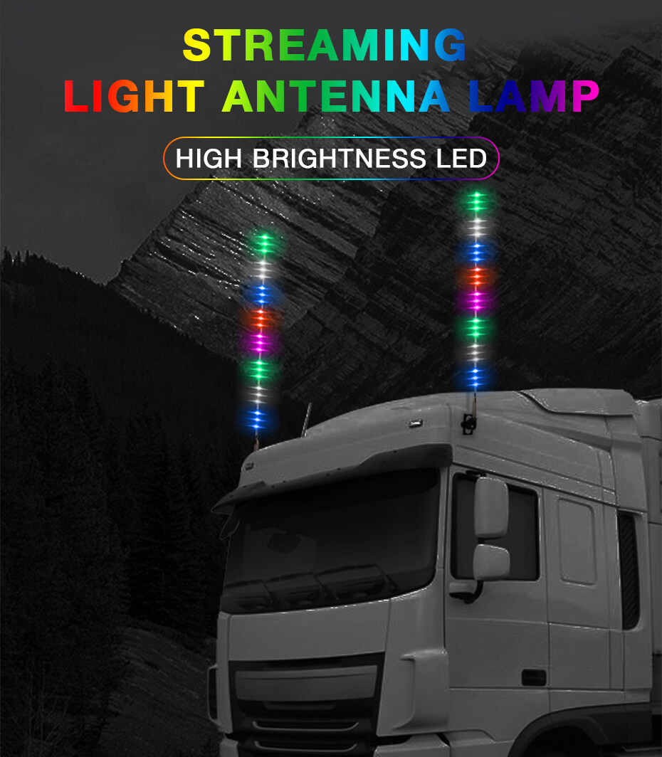 12V/24V LED RGB Truck Car Antenna Light Flagpole Lamp Flashing Lights ...
