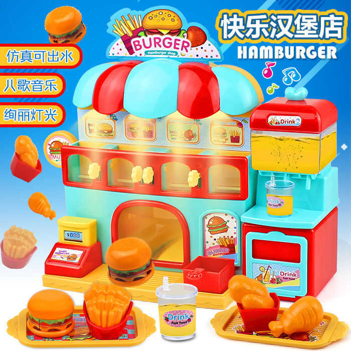 Fast Food Restaurant Set Burger Shop Cashier Counter Simulation Snack ...