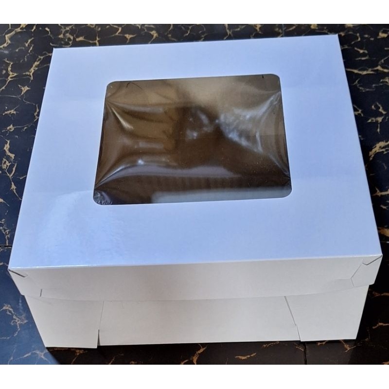 12X12X3 CAKE BOX WHITE W/WINDOW (X10 PCS) | Shopee Philippines