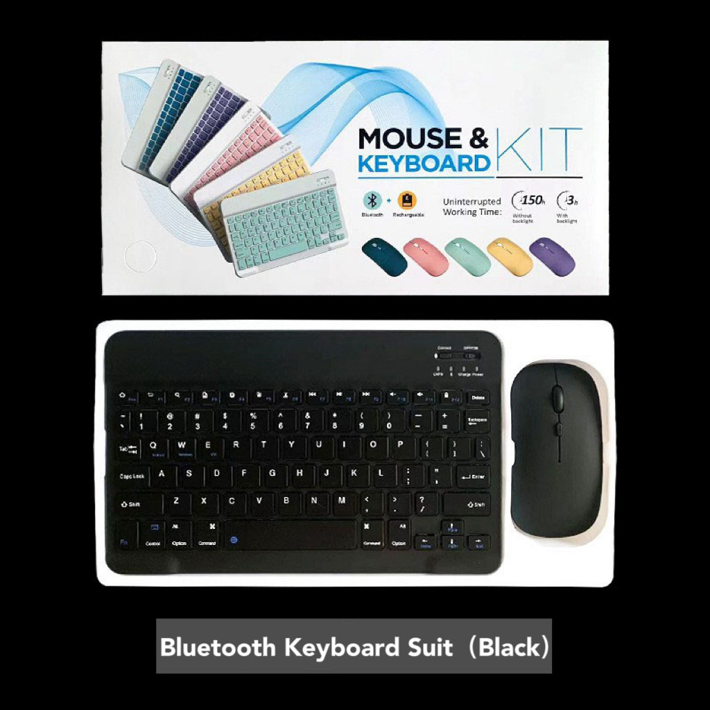 Multi-Device Wireless Bluetooth Mini Keyboard Mouse Set (10 Inch ...