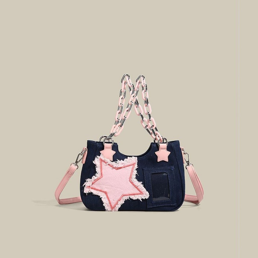 COD Cute, Fashionable And Simple Denim Star Hot Girl Two-dimensional ...