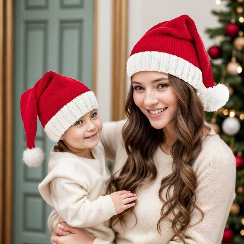 Amazon Winter Parent-Child Christmas Hat European and American Cross ...