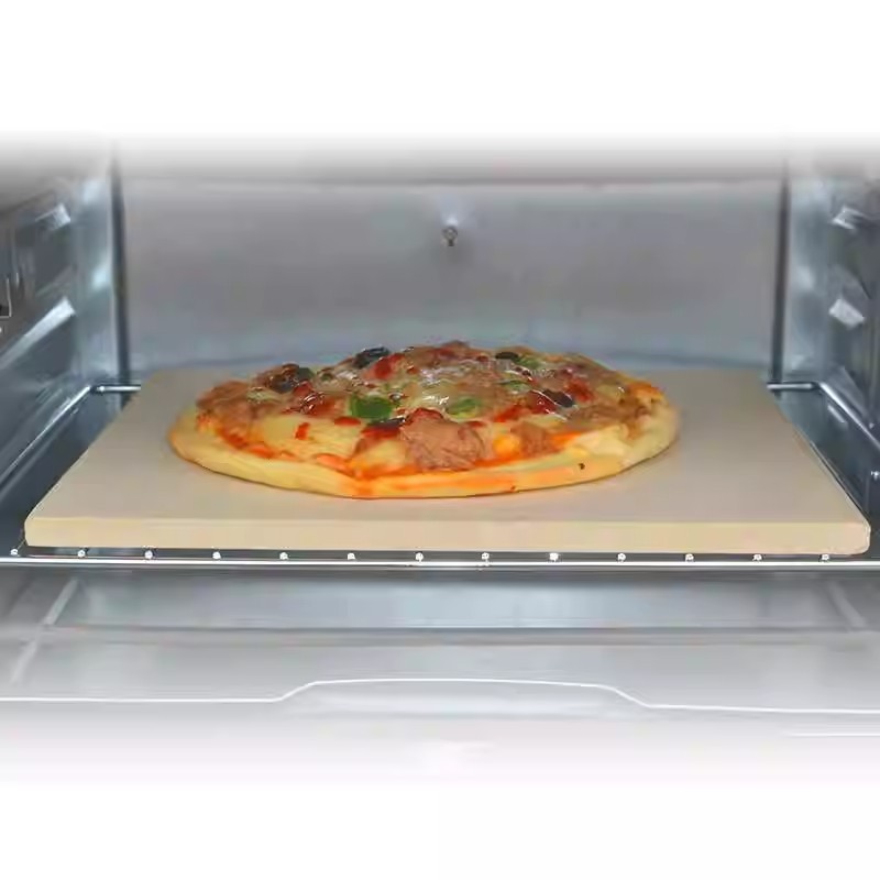 Pizza stone, baking stone, heavy rectangular engineered tuff cordierite, perfect for ovens and ...