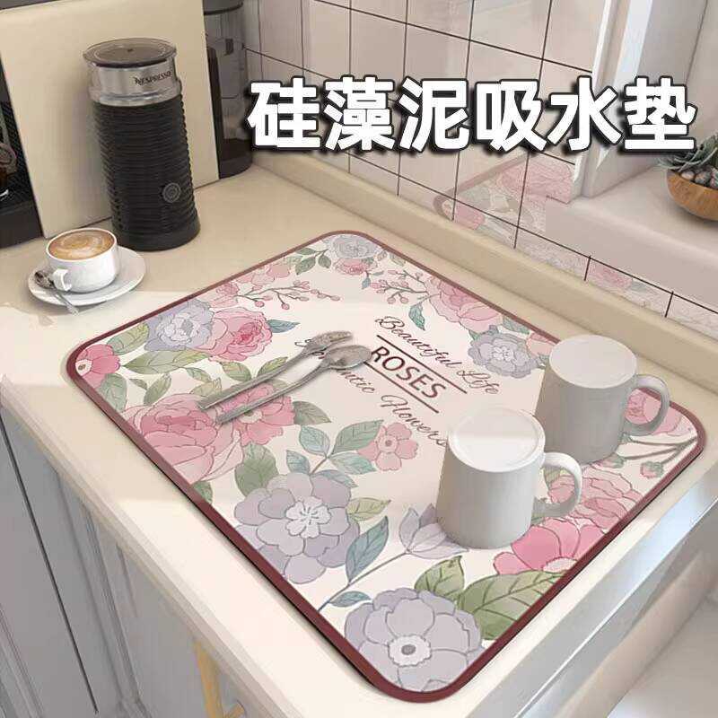 Natural Diatoeous Earth Water Absorption Mat for Kitchen Countertop ...