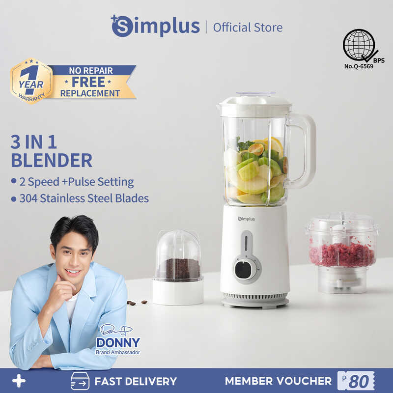 Simplus 3 In 1 Blender Food Processor Heavy Duty Meat Grinder Grinders ...
