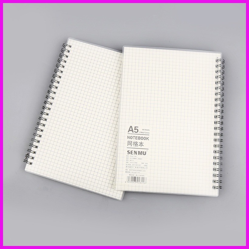 Clear Plastic Hard Cover Basic Spring Ring bound School Office B5 A5 A6 ...