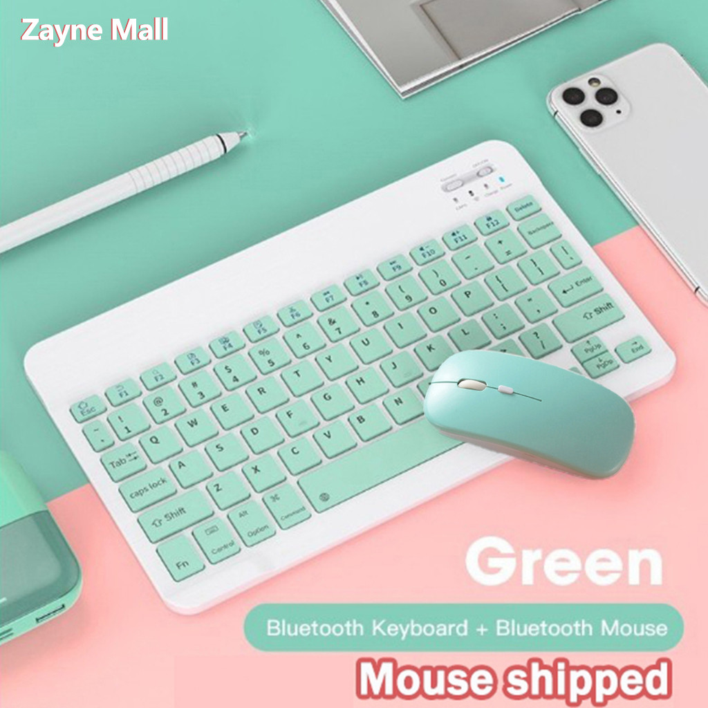 Multi-Device Wireless Bluetooth Mini Keyboard Mouse Set (10 Inch ...
