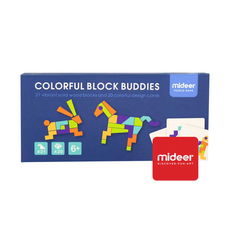 Mideer Colorful Block Buddies Tangram Jigsaw Puzzle Intellectual For ...