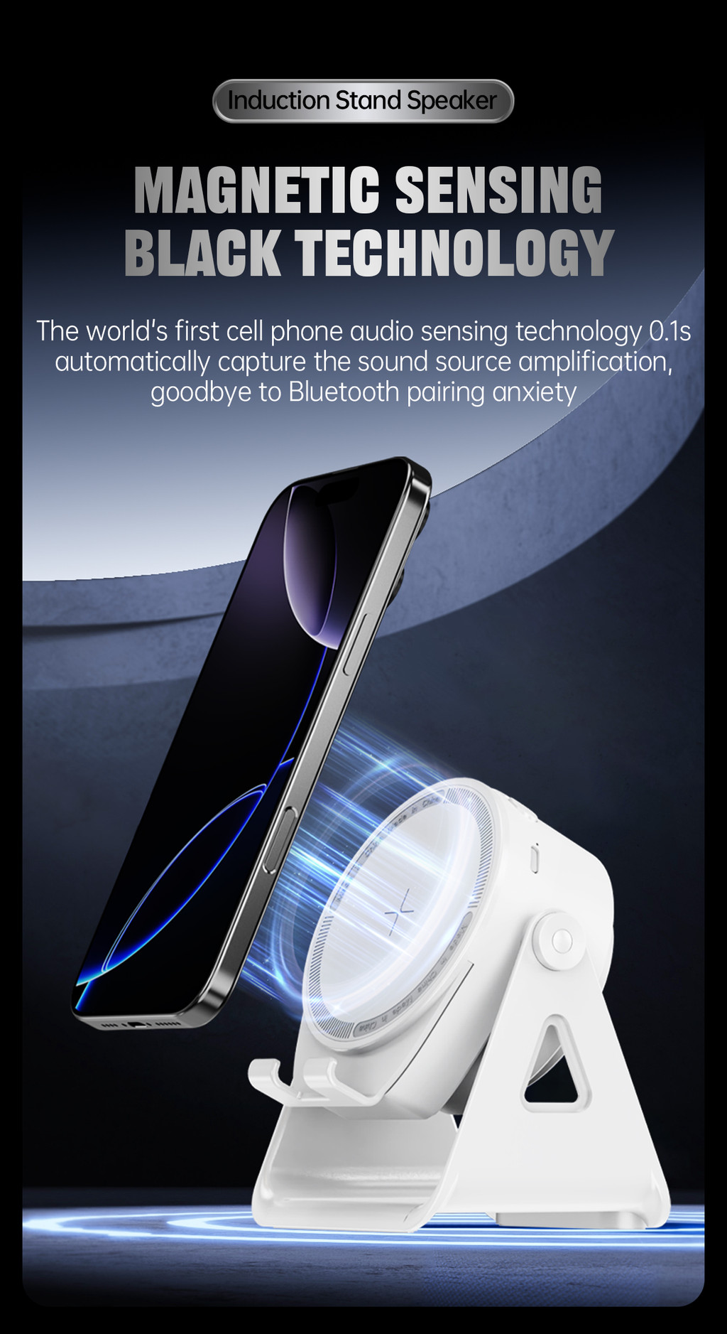 HINAR ZJ08 Bluetooth Wireless Induction Speaker Phone Holder RGB ...