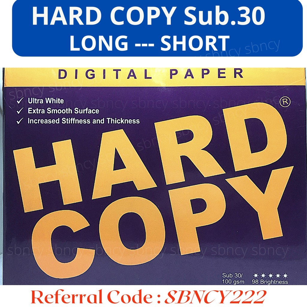 Hard Copy Substance 30 / 100GSM Long, Short & A4 Size HC Sub. 30 500pcs ...