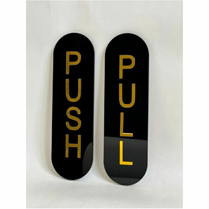 Acrylic Signage Shop Door Push/Pull Sign (Acrylic with Vinyl Sticker ...