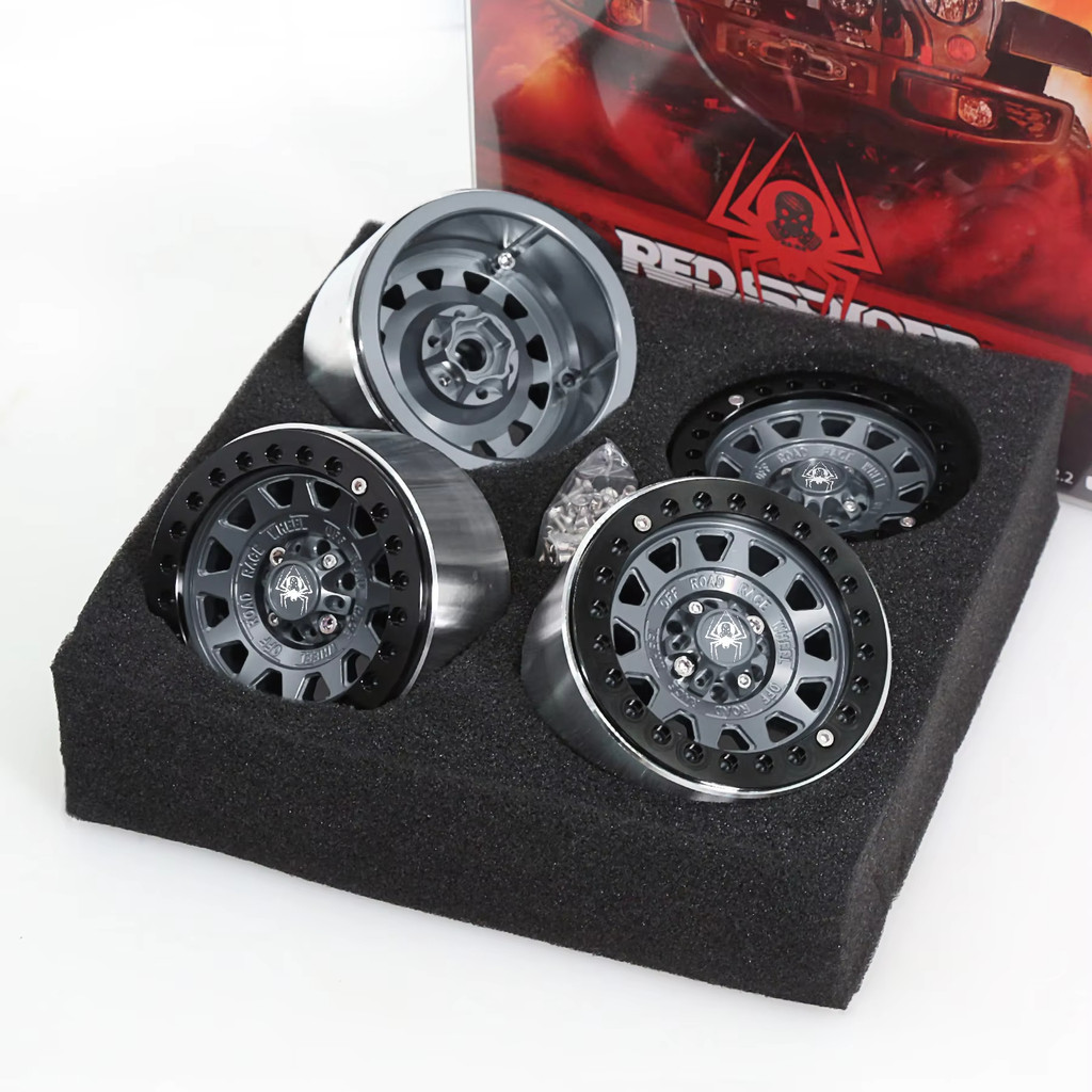 4 Psc 1.9 Beadlock Wheel Hub Rim for 2.2-inch Wheels Axial SCX10 Wraith ...