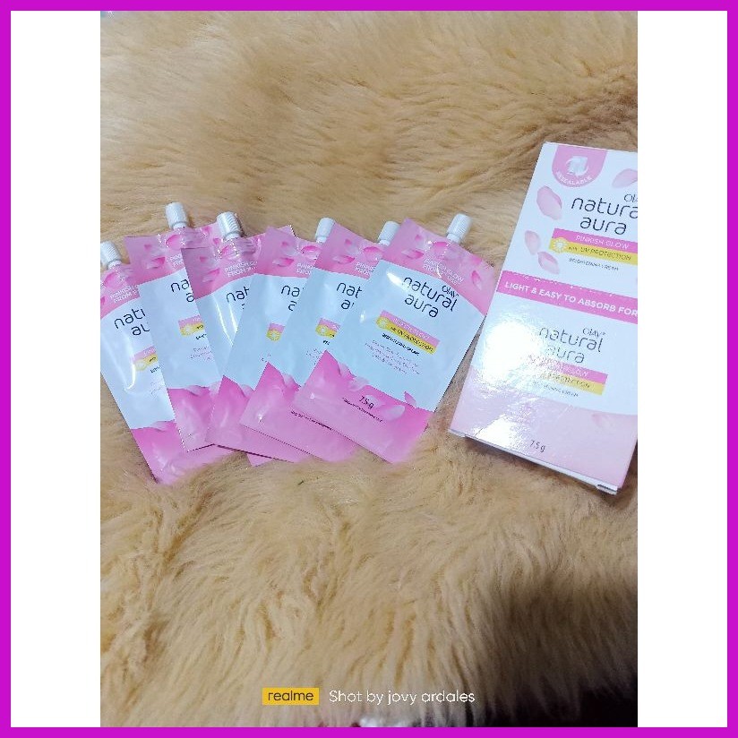 ۩ OLAY NATURAL AURA PINKISH GLOW 6 IN ONE BOX 7.5G | Shopee Philippines