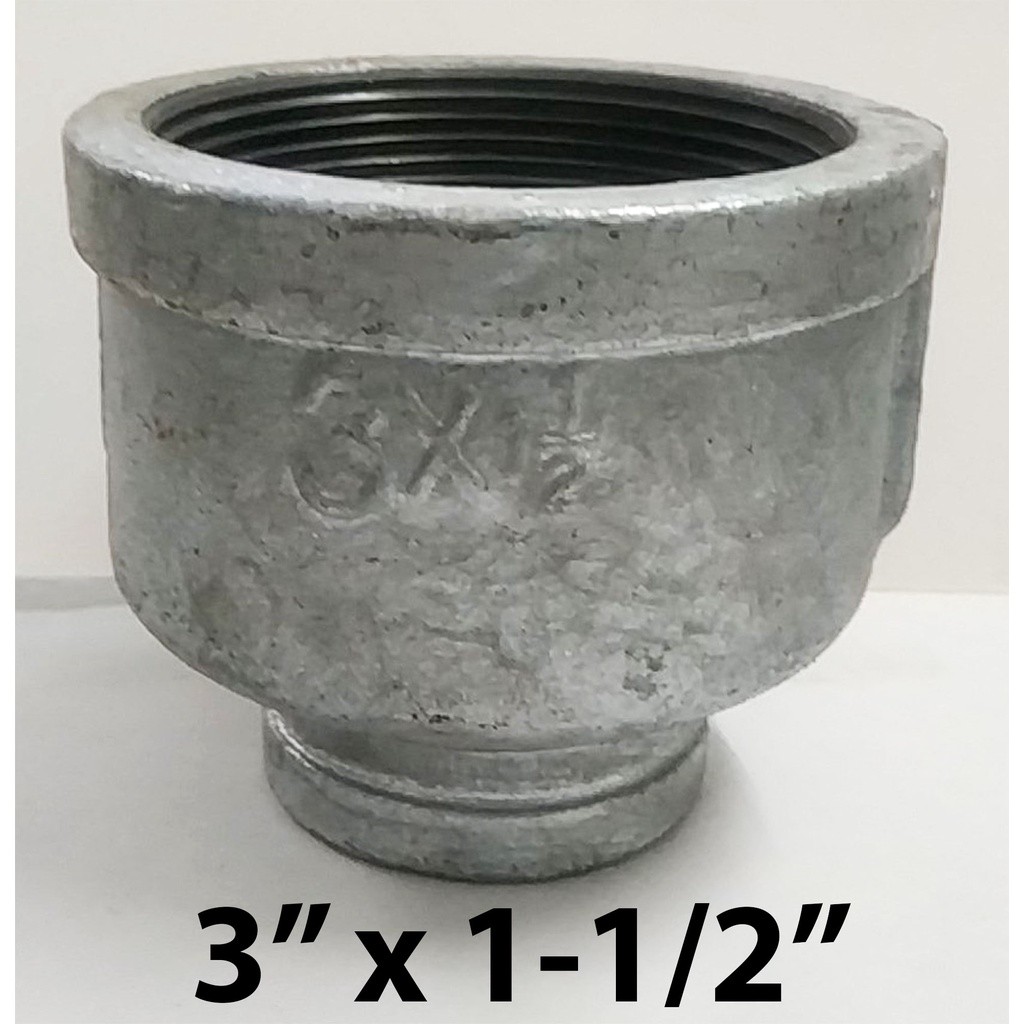 MECH GI BELL REDUCER 3" X 1-1/2" SCH40 THREADED SCREW TYPE GALVANIZED ...