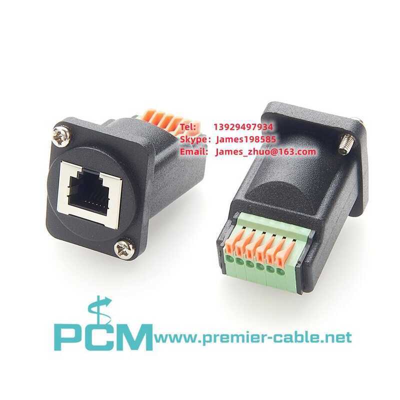 Applicable Panel Mount RJ11 RJ12 6P6C D-Type Socket Connector Push-Type ...