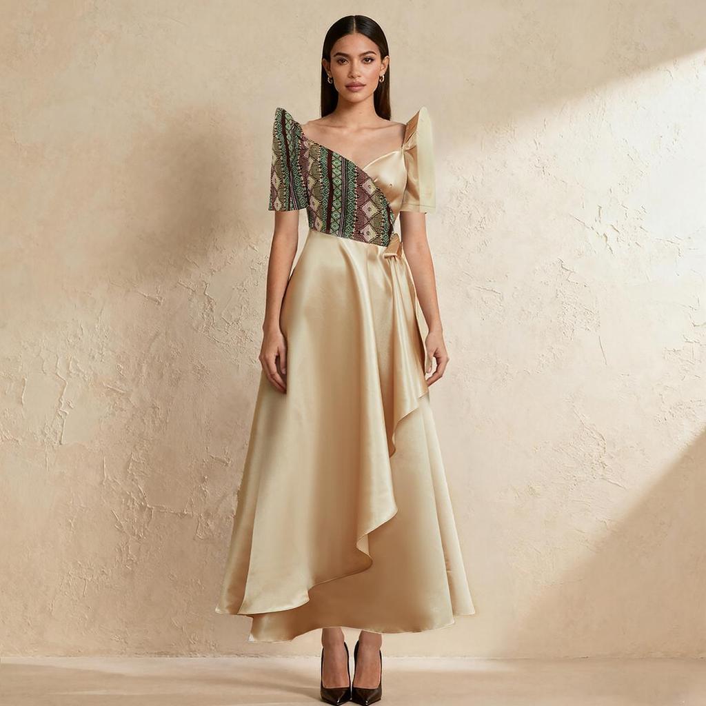 Amyenjoylife Modern Filipiniana Traditional Ethnic Clothing Patchwork ...