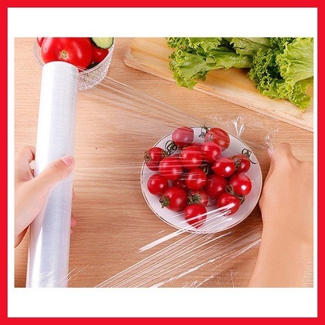 ∈ 30m/50m Cling Film Clear Plastic Bag Sealer for Foods Fresh-keeping Film Wrap Food Cover Wrap ...