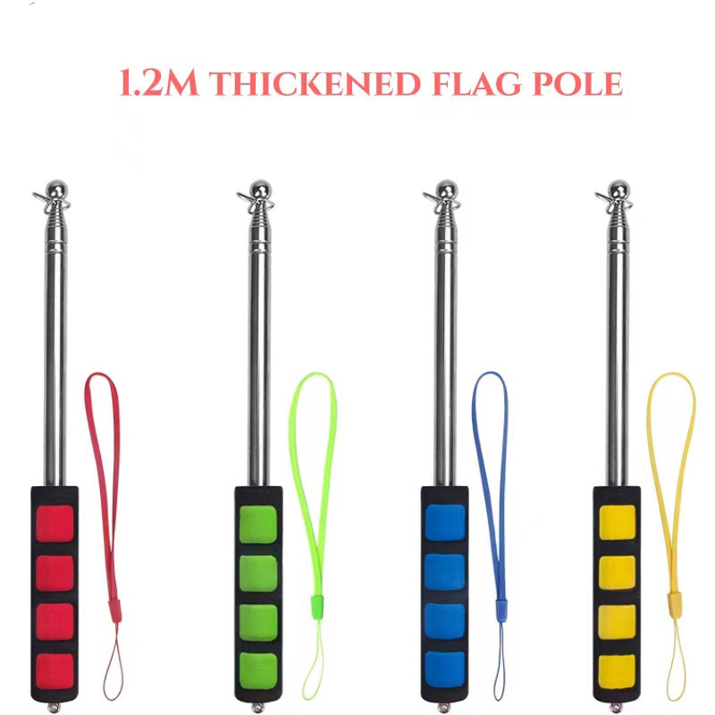 1.2-meter Stainless Steel Tour Guide Flagpole with Telescopic Handheld ...