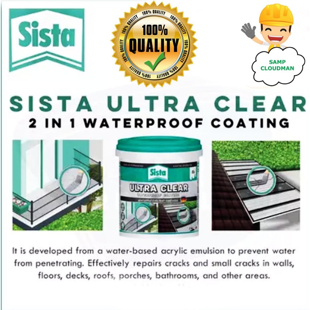 Sista Ultra Clear Waterproof Coating 1L / Kg Concrete Wood Tiles ...
