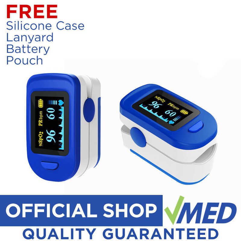 VMED Prohealthcare Pulse Oximeter Blue w/ Pouch, Silicone Case ...