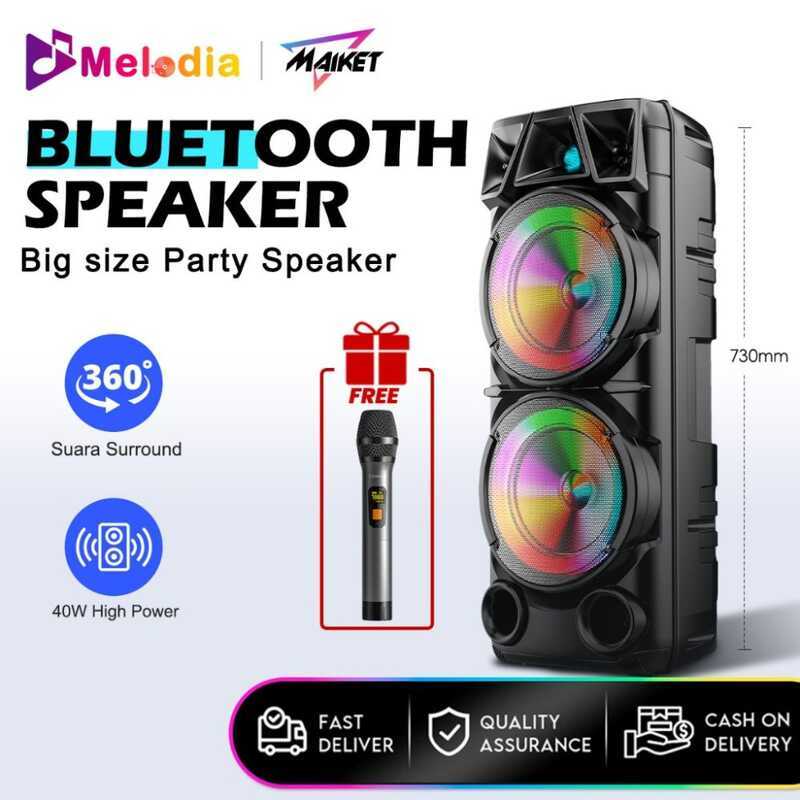 Speaker Bluetooth Karaoke With Mic Big Size Original bass party box ...
