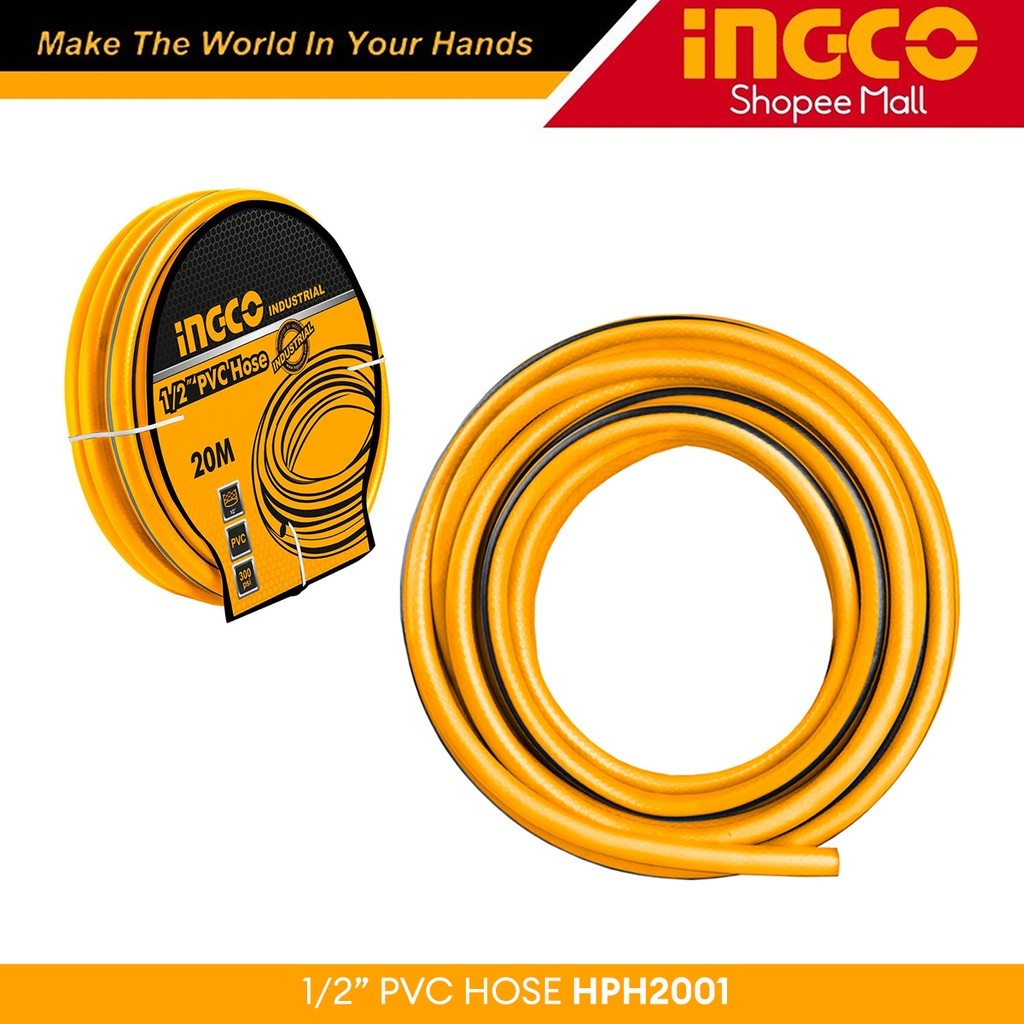 Ingco 1/2" PVC Garden Hose 20m 3PLY HPH2001 IHT | Shopee Philippines