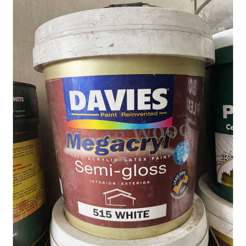 S.W Davies Megacryl Premium Latex Paint Semi-Gloss 515 White 16Liters (Pail) #244 597 | Shopee ...