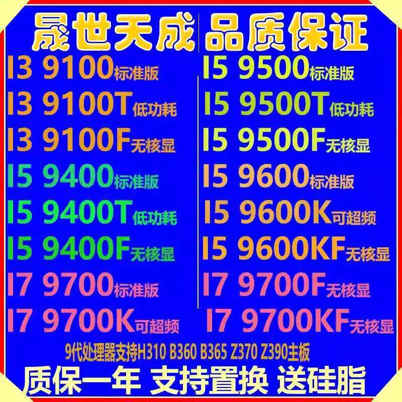 i3 9100f 9300 i5 9400f 9400 9500T 9600k CC150 I7 9700K CPU | Shopee ...