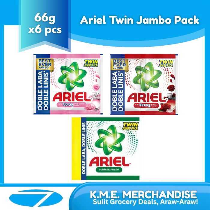 Ariel Detergent Powder Twin Jambo Pack (66G X 6Pcs) 12E | Shopee ...