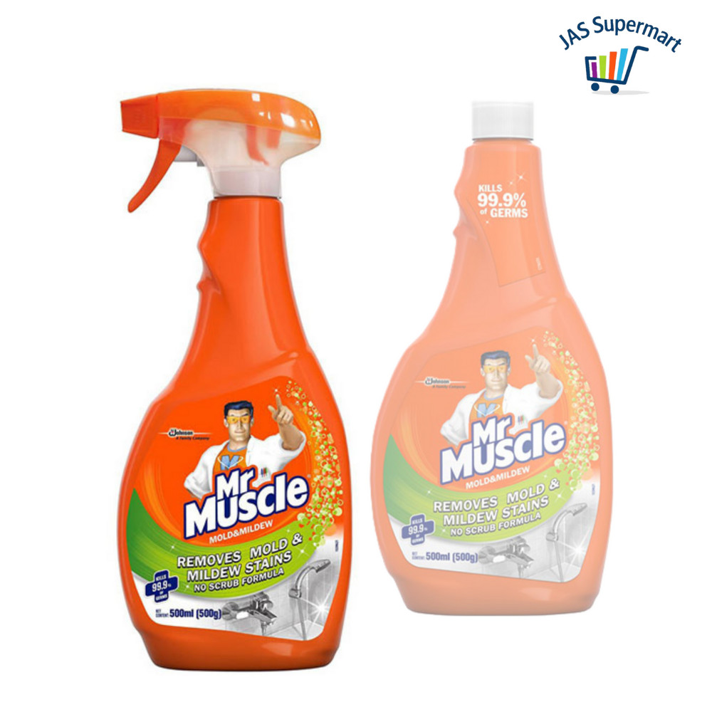 Mr Muscle Mold and Mildew Stain Remover Spray 500mL Bathroom Cleaner ...