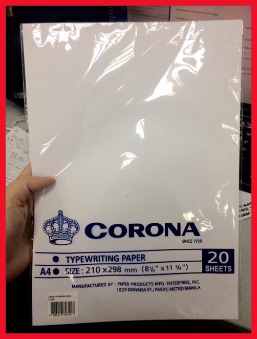 ⊙ Corona Bondpaper / Typewriting paper | Shopee Philippines